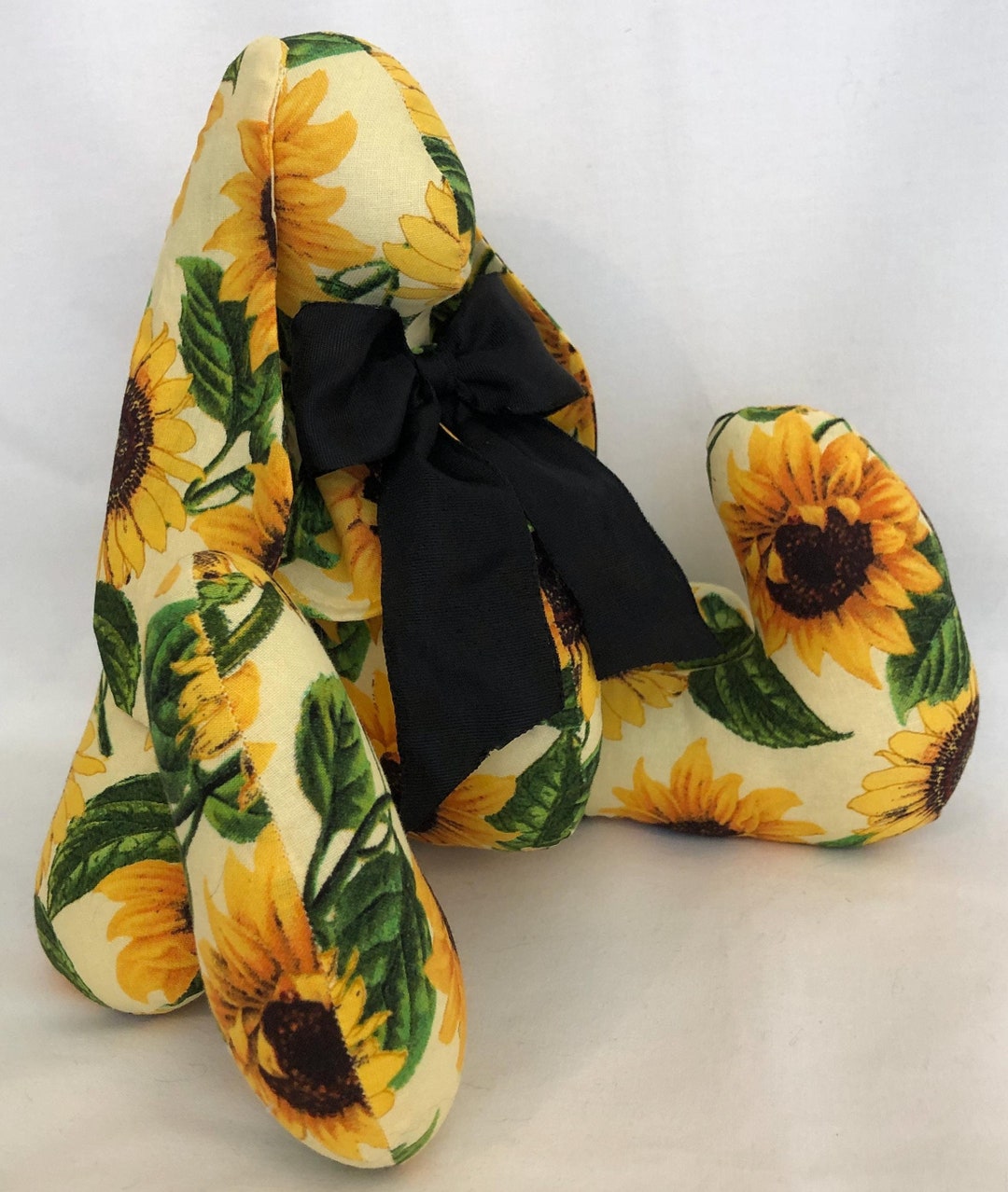 Handmade Stuffed Bunny Rabbit Made From Cottage Sunflower Print Fabric ...