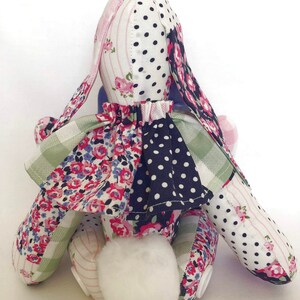 Handmade Bunny Made From Patchwork Fabric With Matching Collar and ...