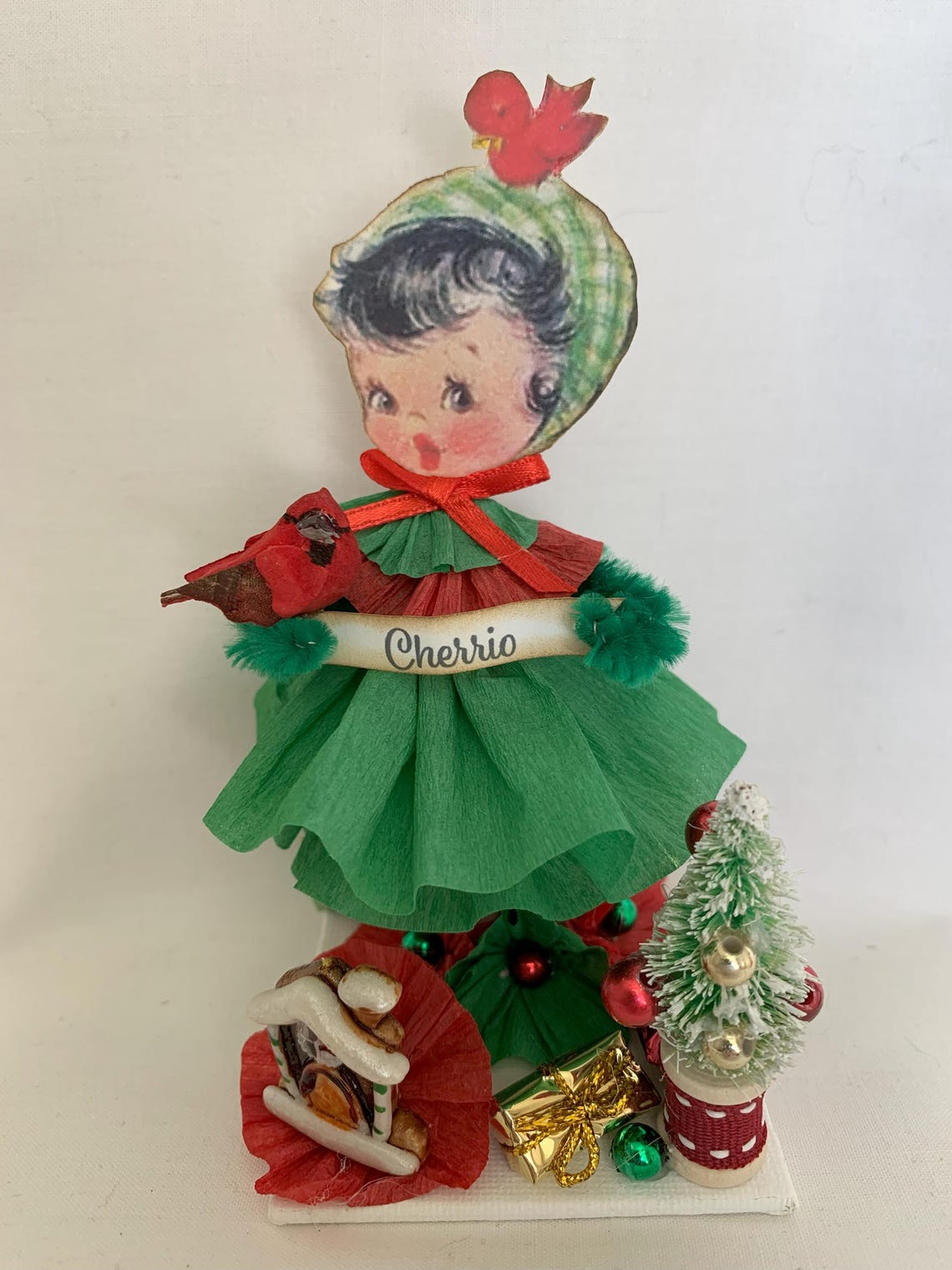 Handmade Chenille Cheerio Keepsake Greeting Character Retro Girl - Etsy