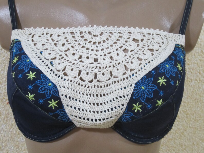 Ecru Crochet Modesty Panel: Handmade Lace Bra Insert - Etsy