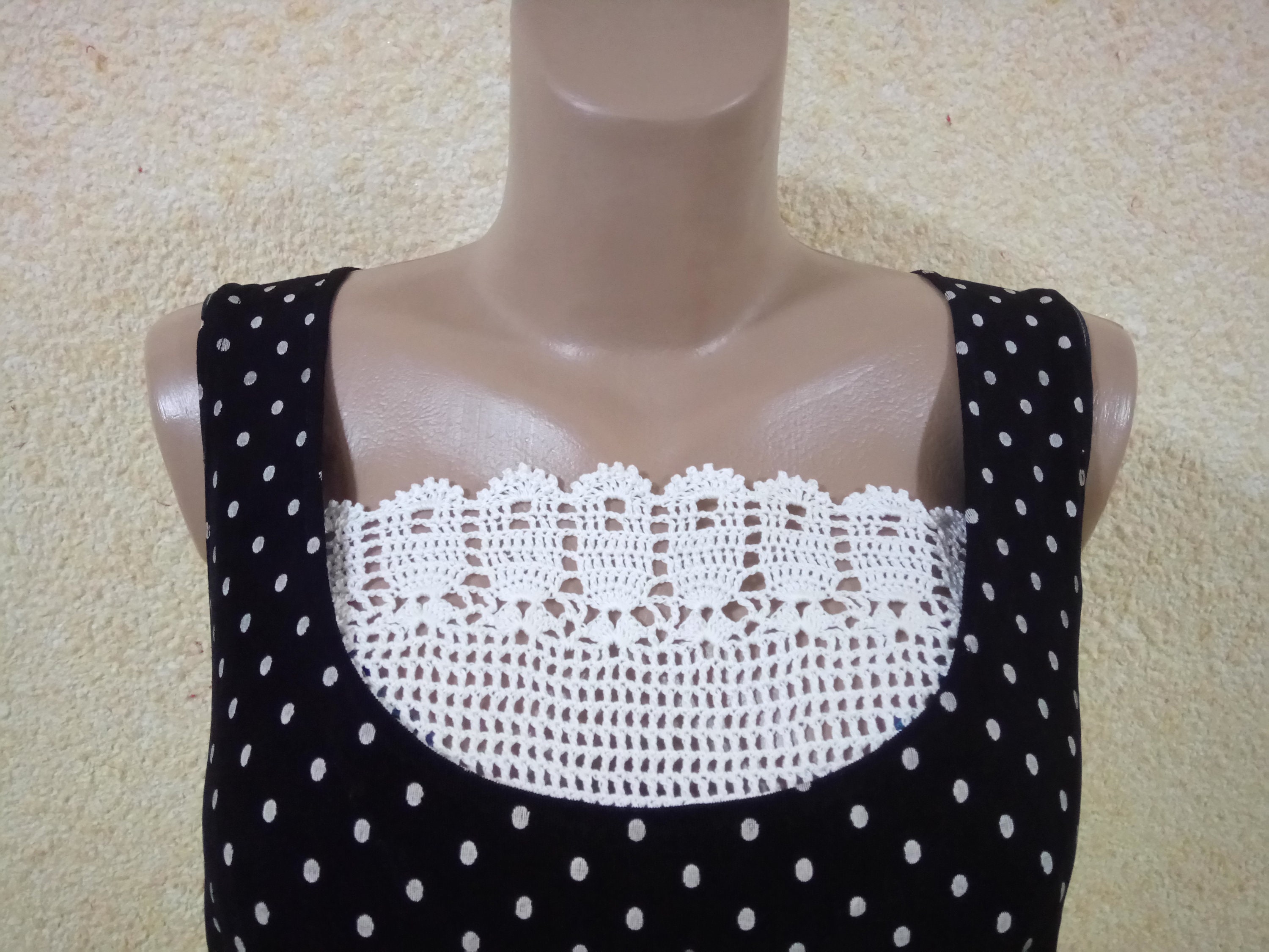 White Crochet Lace Modesty Panel: Cleavage Cover Bra Insert - Etsy