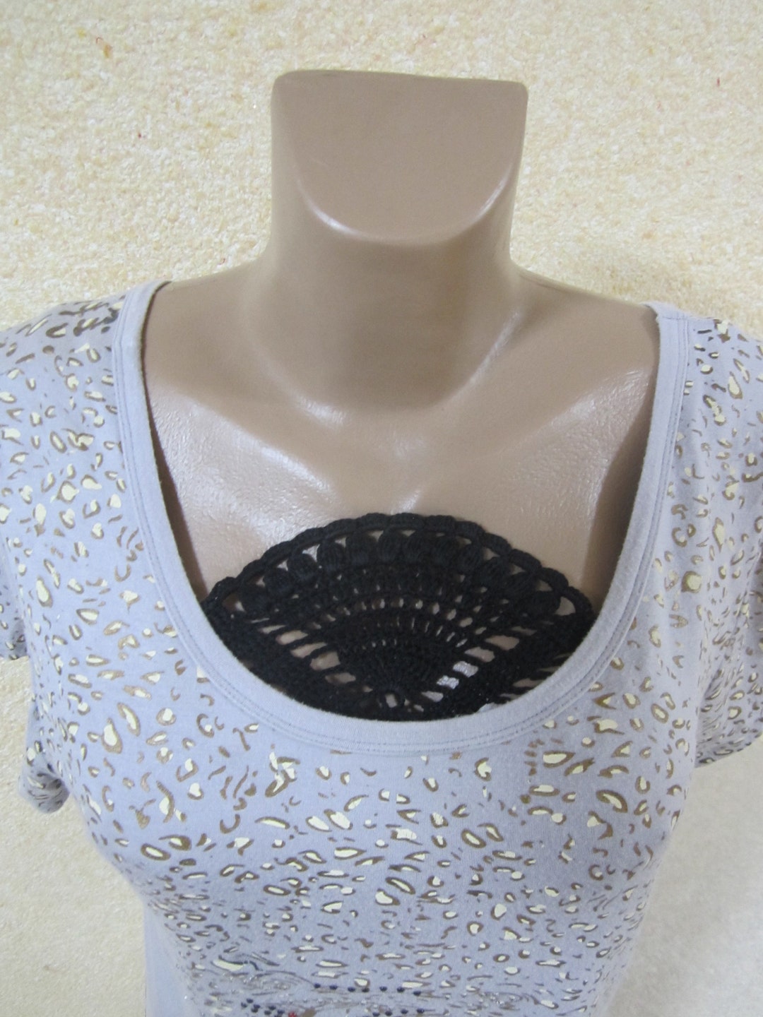 Modesty Panel Black Crochet Modesty Panel Instant Camisole - Etsy