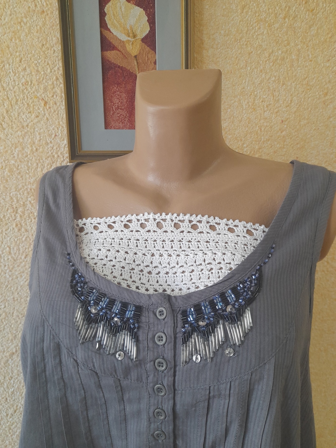 White Crochet Lace Modesty Panel: Cleavage Cover Bra Insert - Etsy