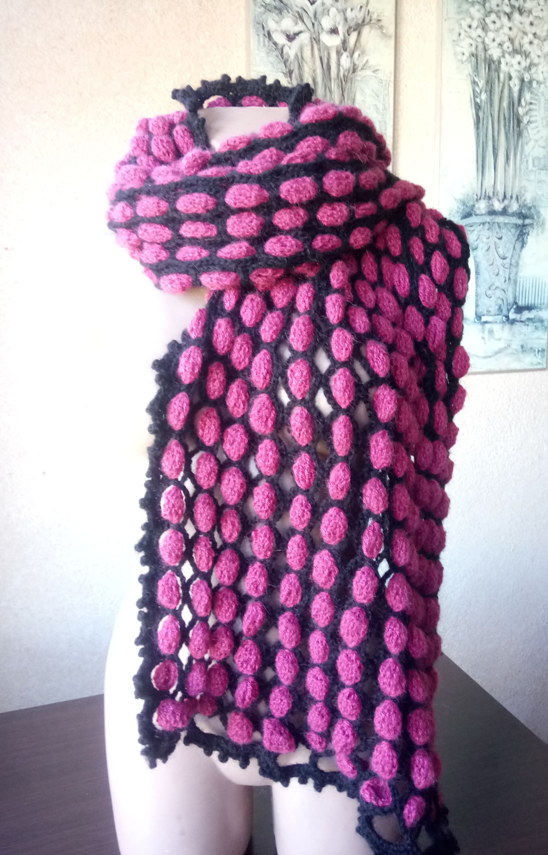 Large Crochet Boho Shawl Crochet Stole Warm Angora Crochet - Etsy