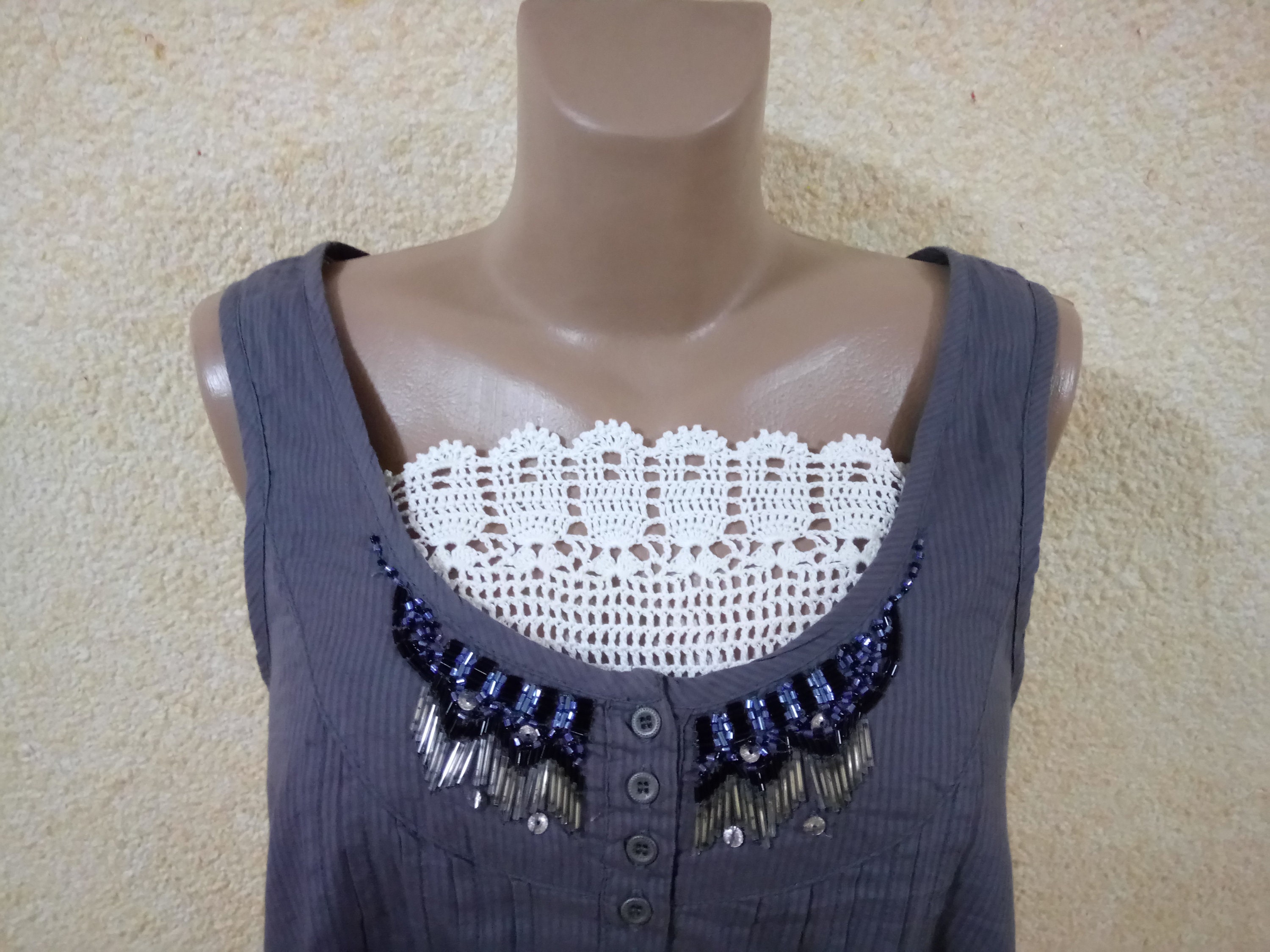 White Crochet Lace Modesty Panel: Cleavage Cover Bra Insert - Etsy