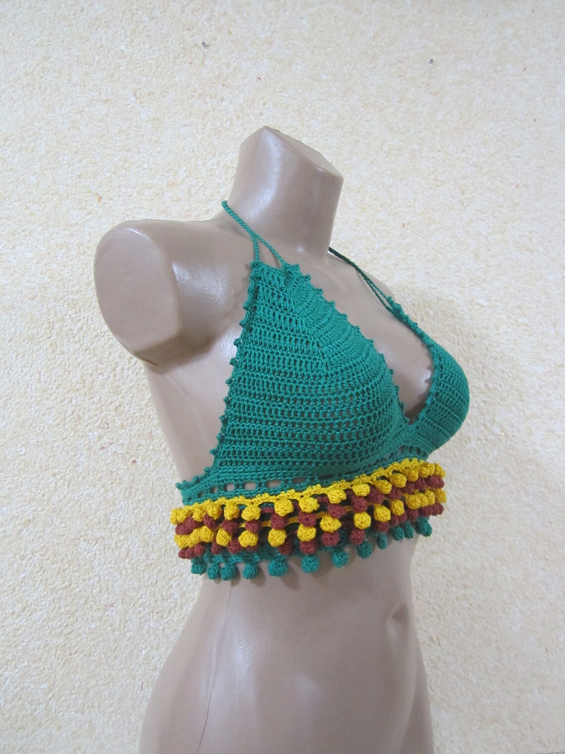 Rasta Festival Crochet Toptricolor Crochet Topjamaican | Etsy