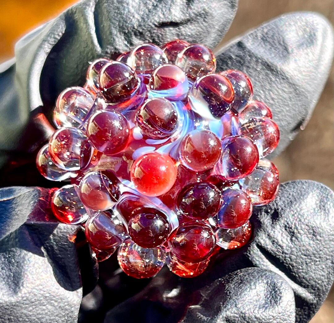 Glass Hobnail Marble Borosilicate Handmade Collectible Hider MIB 1.3 ...