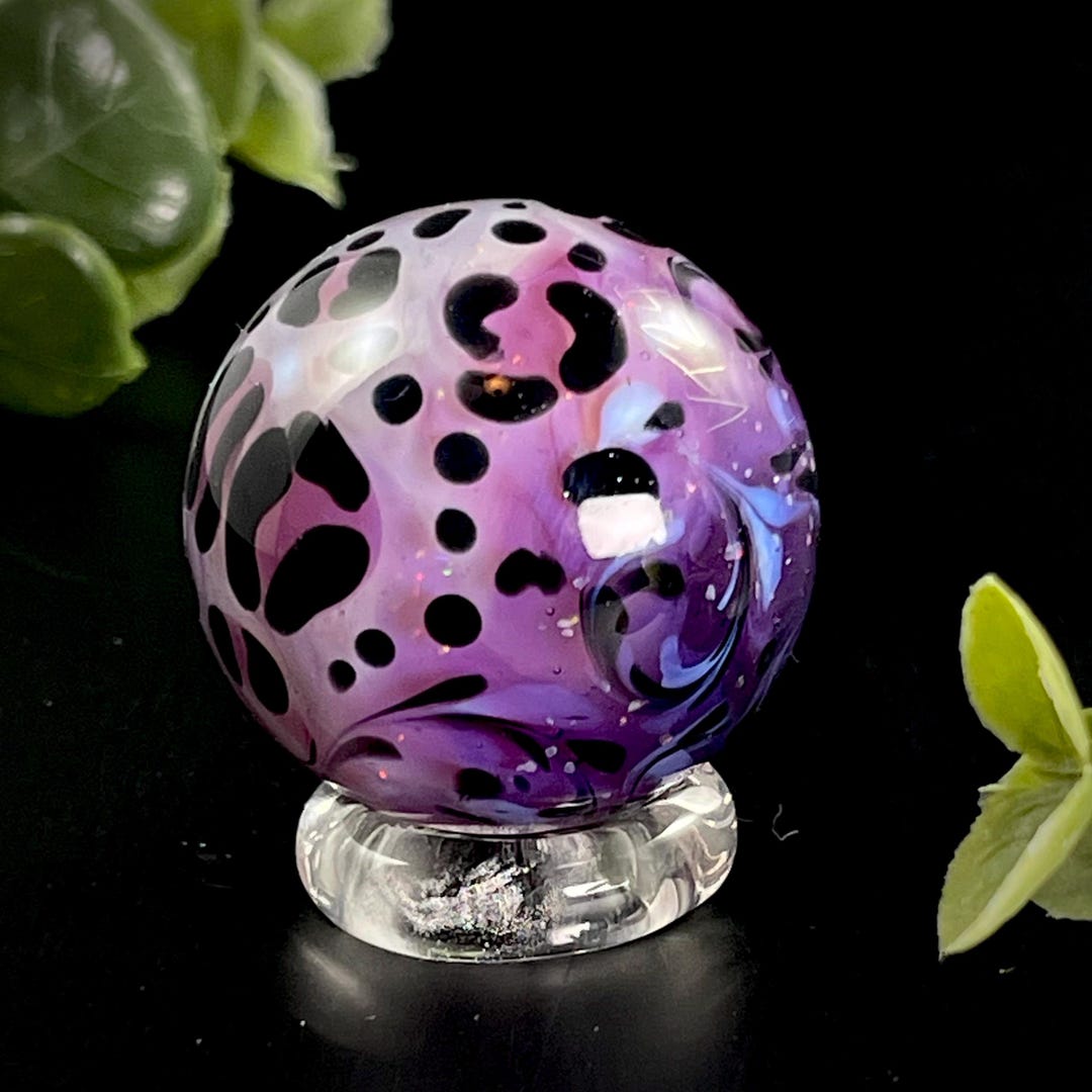 Hand Blown Borosilicate Glass Marble: Leopard Print Collectible Art - Etsy