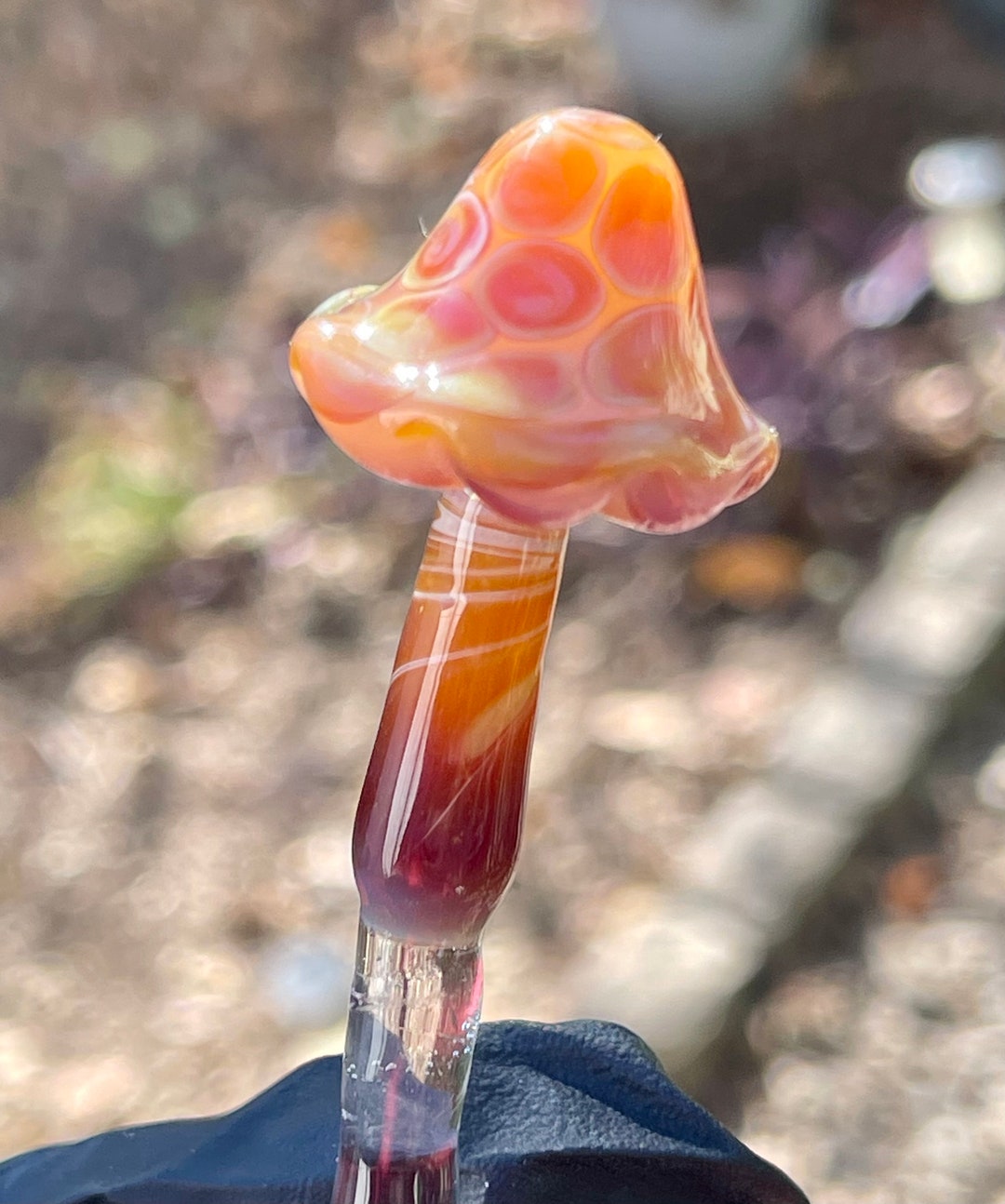 Glass Mushroom Plant Stake Unique Home Decor Borosilicate - Etsy