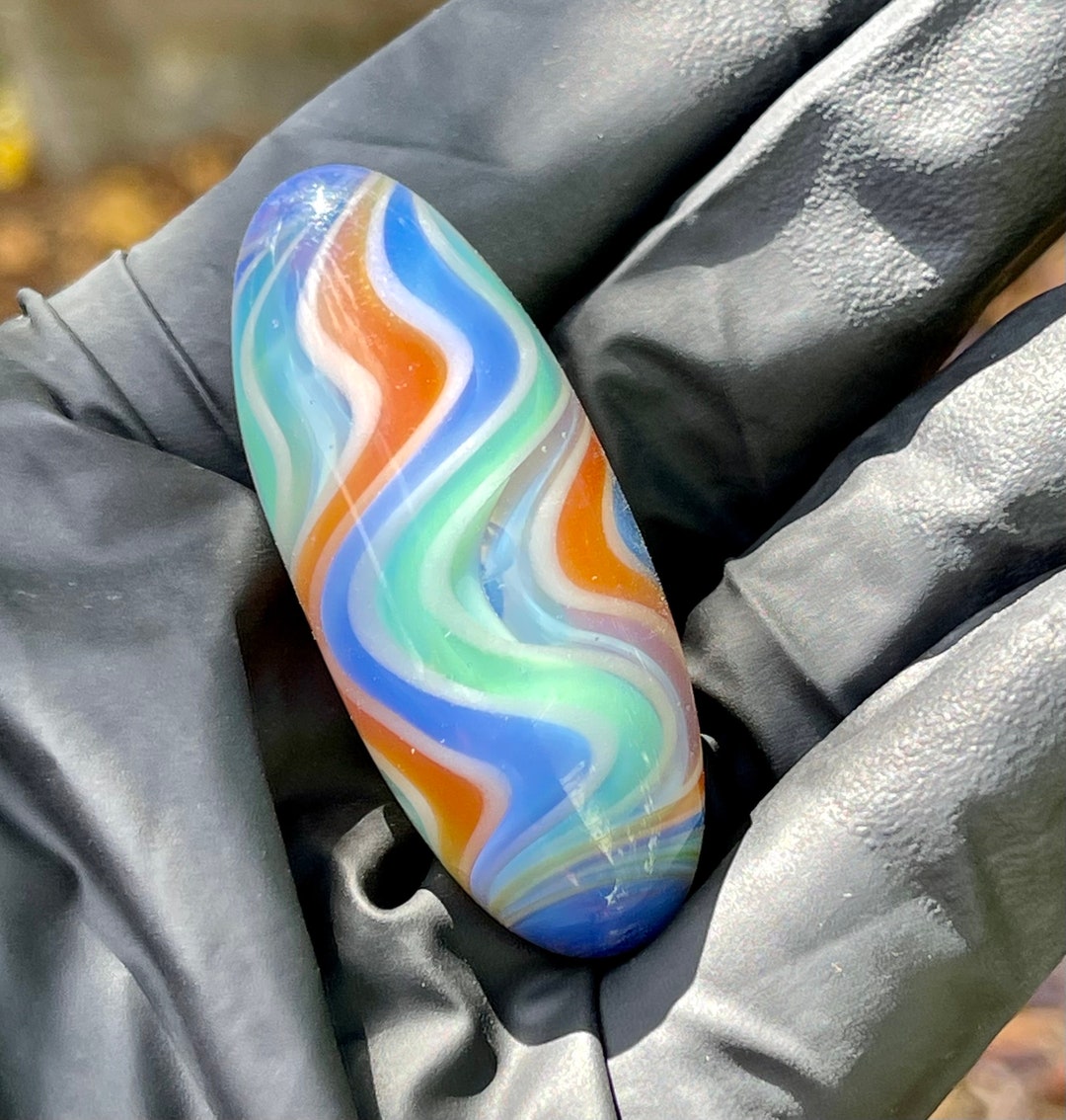 Borosilicate Glass Palm Stone Handcrafted Lingam Worry Stone Relaxation ...