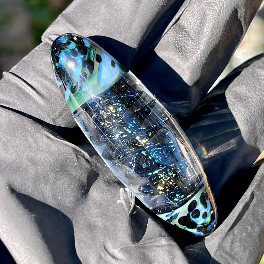 Palm Stone - 2.46" - Borosilicate Glass - Handcrafted - Lingam - Worry ...