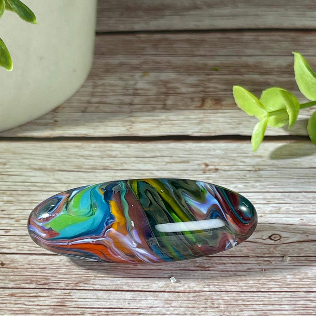 Palm Stone - 2.24" - Borosilicate Glass - Handcrafted - Lingam - Worry ...