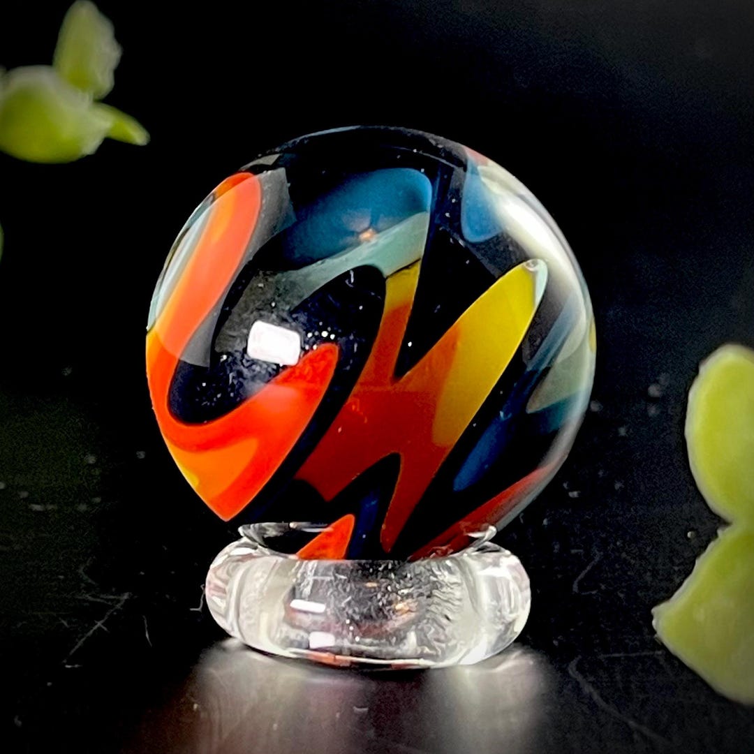 Glass Marble - 1.32" - Handmade- Borosilicate Glass - Collector - Hider ...