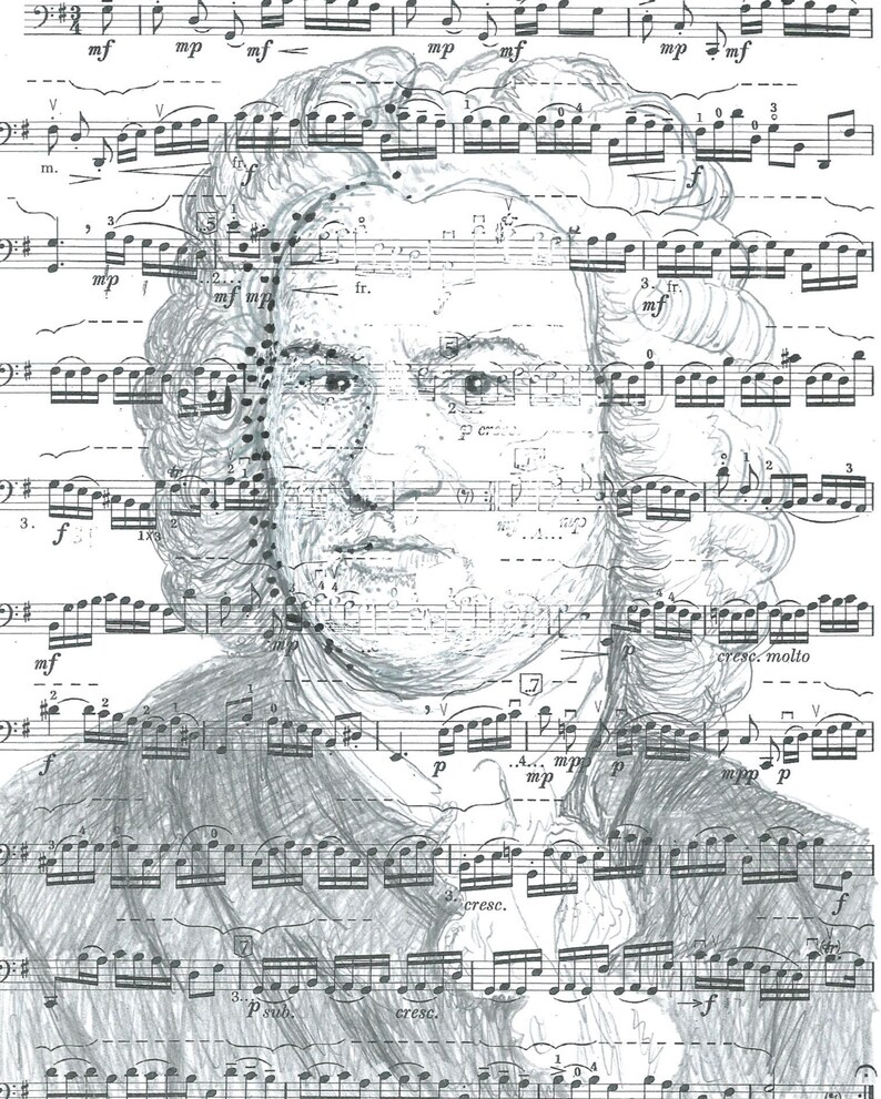 Classical Music Composers, Handmade Portraits of Bach, Beethoven ...