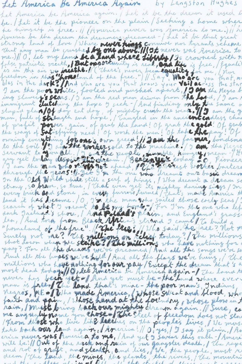 Langston Hughes 2 in his own words a portrait of the black | Etsy