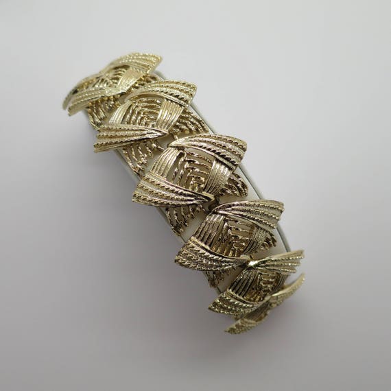 Vintage Large Interlocking Fan Design Yellow Link Bracelet - Etsy