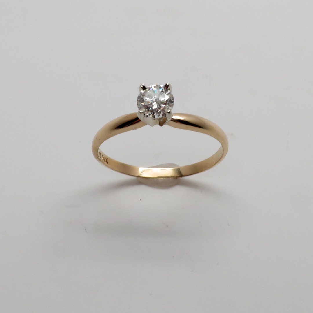 Classic .45 Ct. Tiffany Style Solitaire Diamond Engagement - Etsy