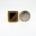 Stunning Heavy 18K Yellow Gold Rectangular Black Onyx Ring/ Triangle ...