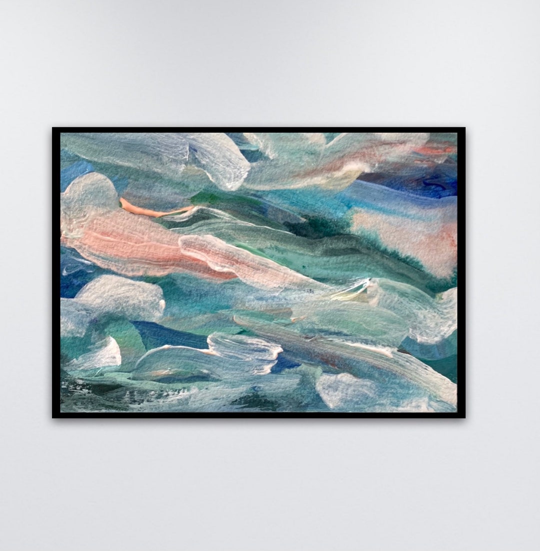 Clouds Rolling Abstract Painting Original on Paper Abstract Painting ...