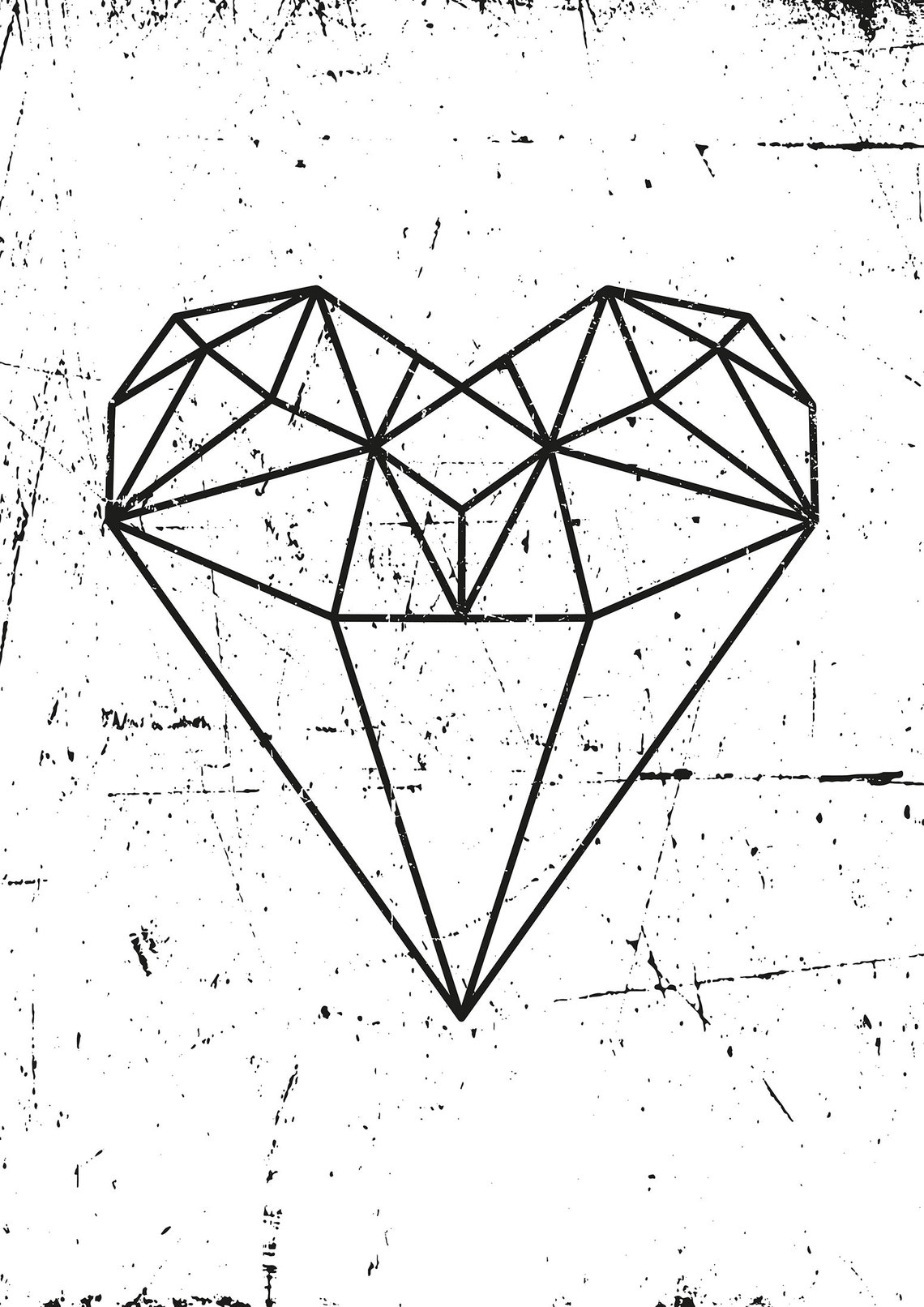 Geometric heart Heart Valentines Geometric wall art | Etsy