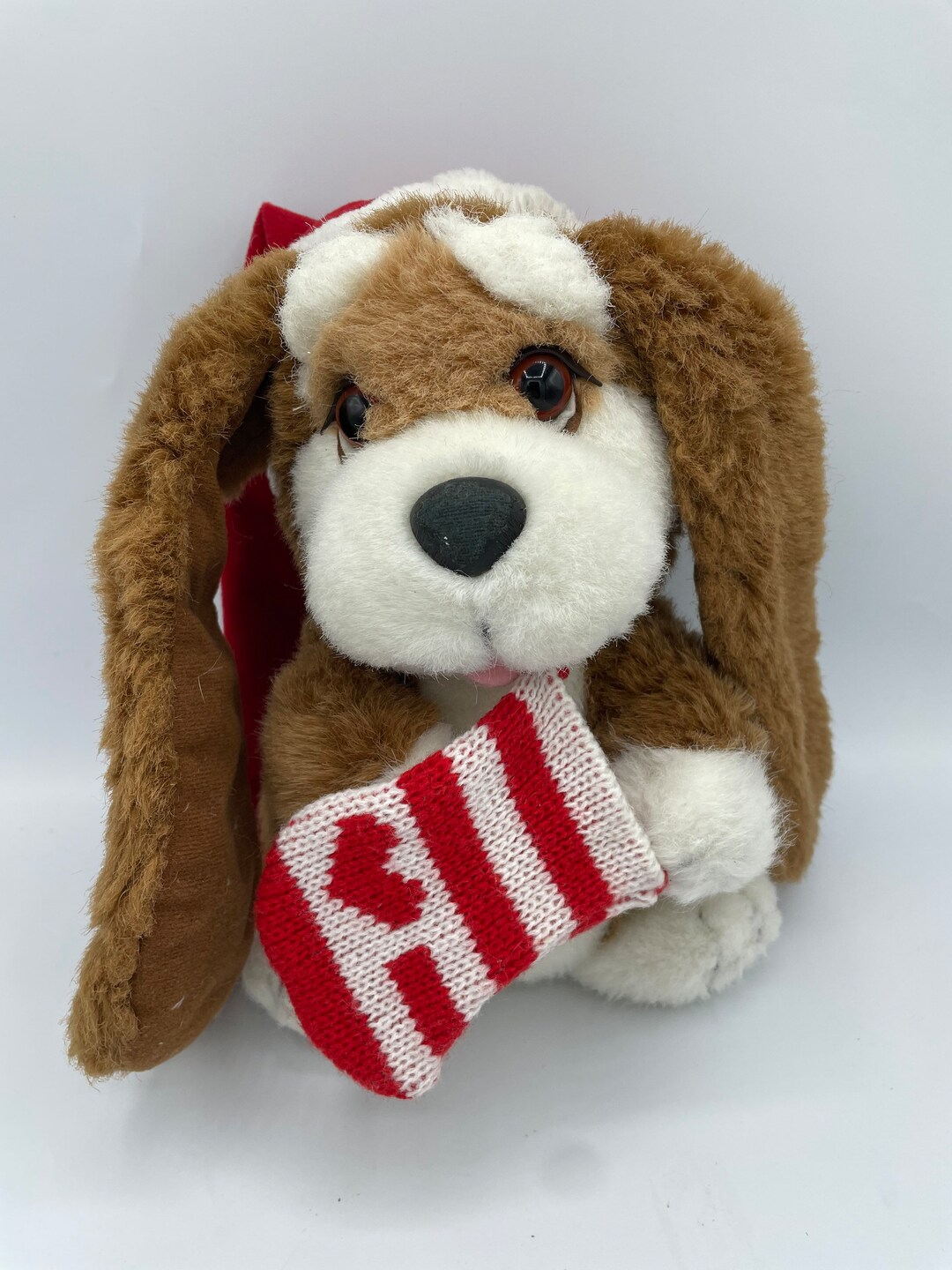 Vintage Kris Santa Puppy Dog Christmas Holiday Applause Plush Stuffed ...
