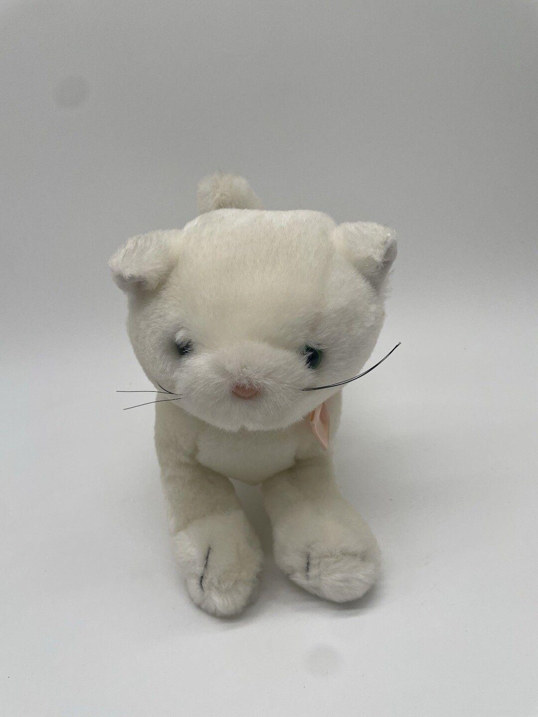 Applause White Cat Plush Stuffed Animal 1986 Vintage Pink Bow - Etsy
