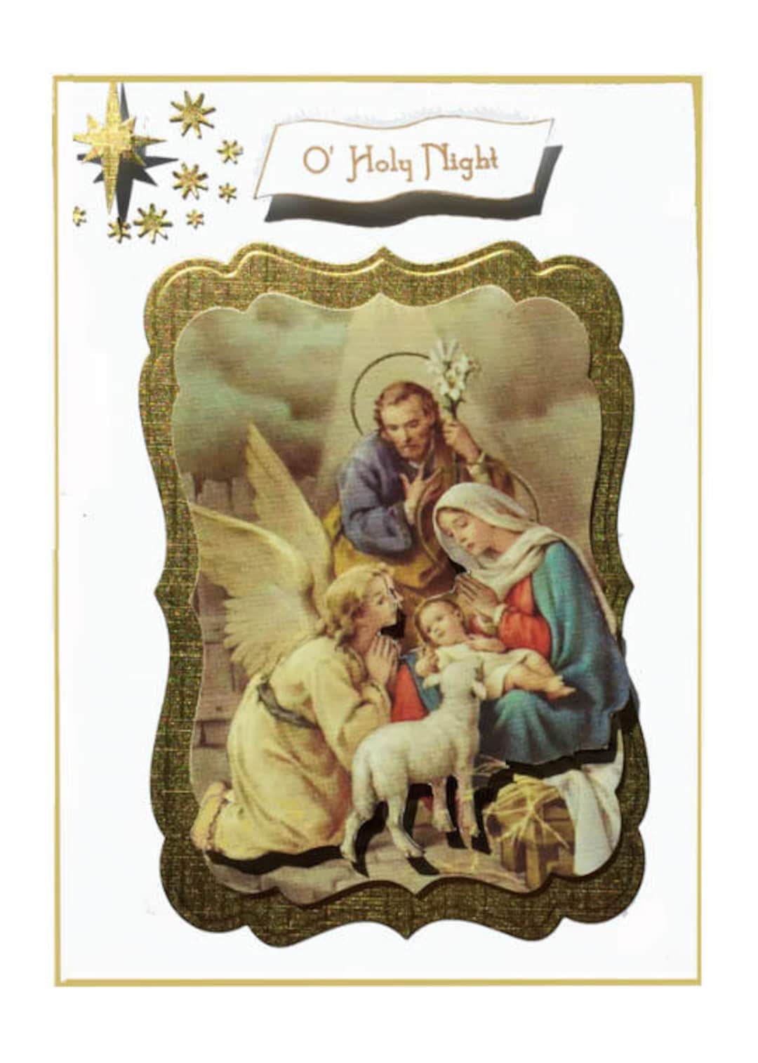 Tarjeta de Navidad religiosa, el nacimiento de Jesús, tarjeta hecha a ...