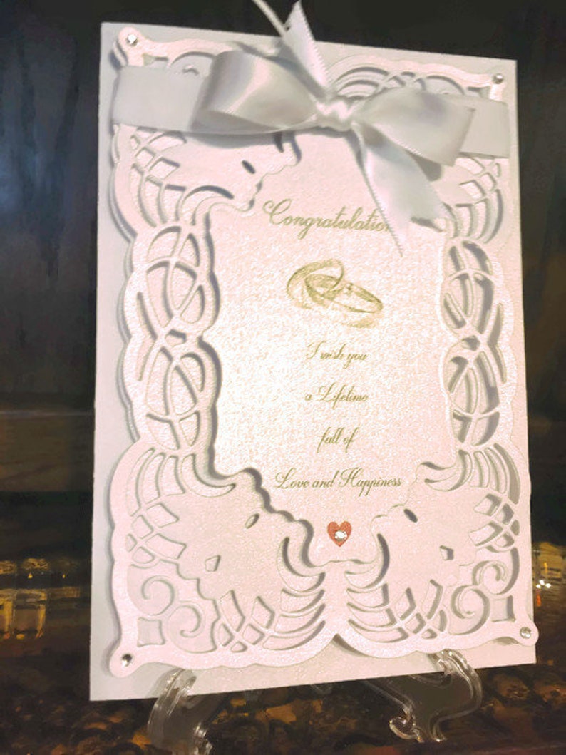 Wedding Card With Wedding Rings Image Newly Weds - Etsy