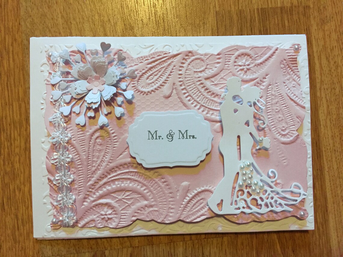 Personalized Wedding Card With Couple's Names Handmade - Etsy