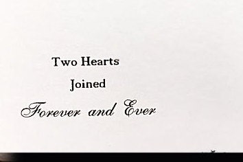 Two Hearts Joined Wedding Card/blue Hearts/embossed With - Etsy