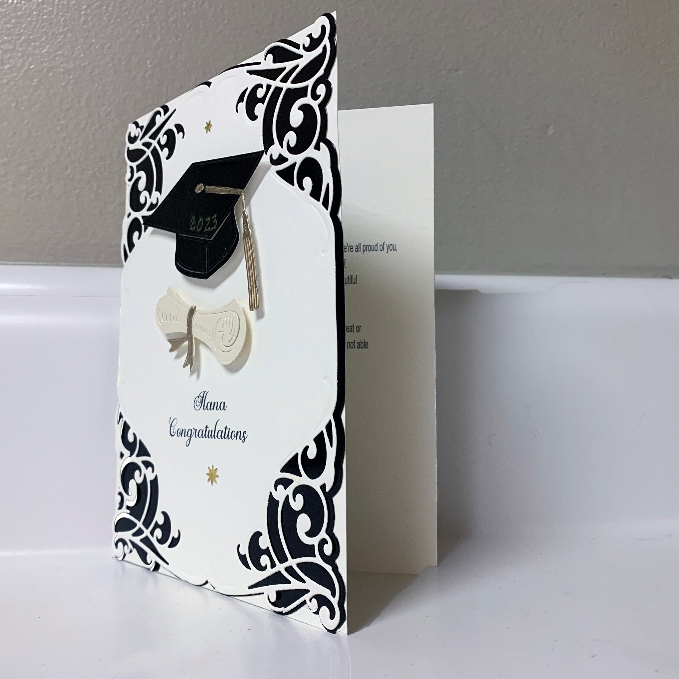 Congratulations on Your Graduation, Personalized Graduate Card in Black ...