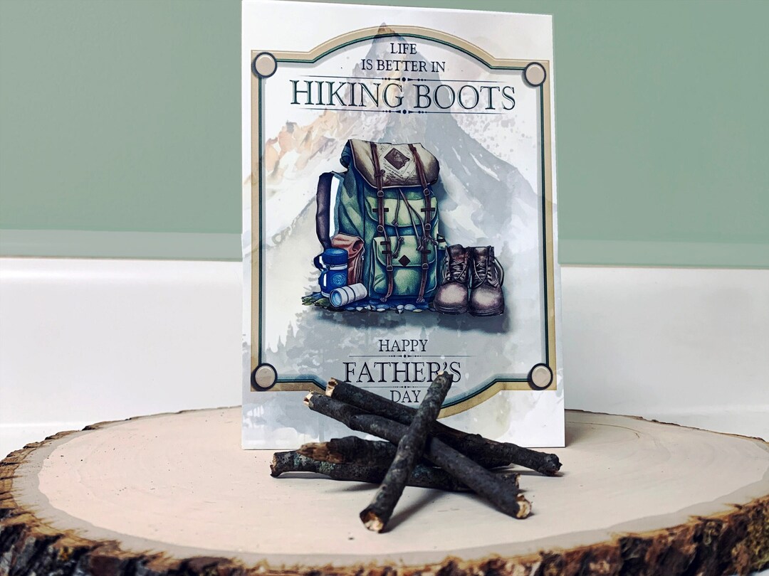 Cards for Men Backpackers Gear, Outdoor Campers Birthday Card, Mountain ...