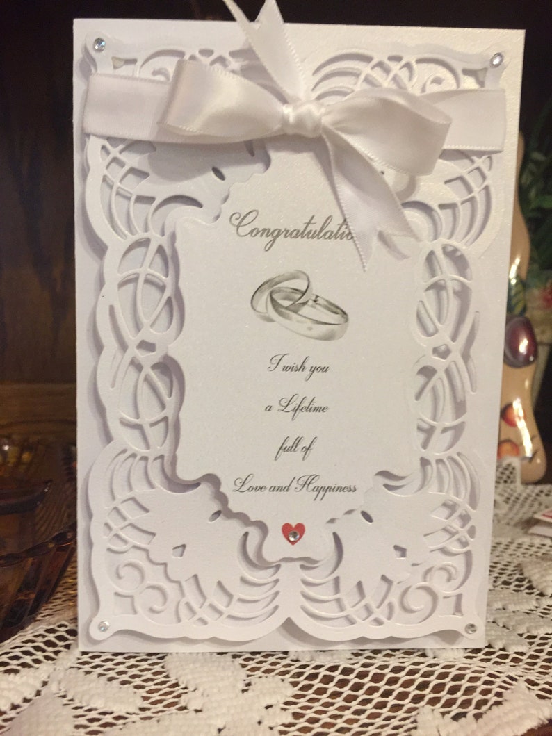 Wedding Card With Wedding Rings Image Newly Weds - Etsy