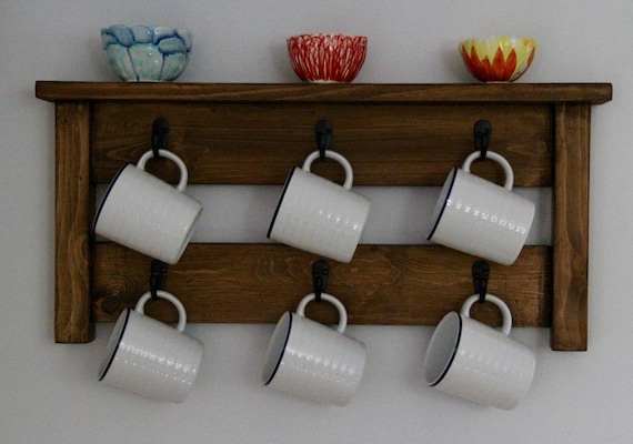 Coffee Mug Rack // Mug Storage // Kitchen Storage // Mug | Etsy