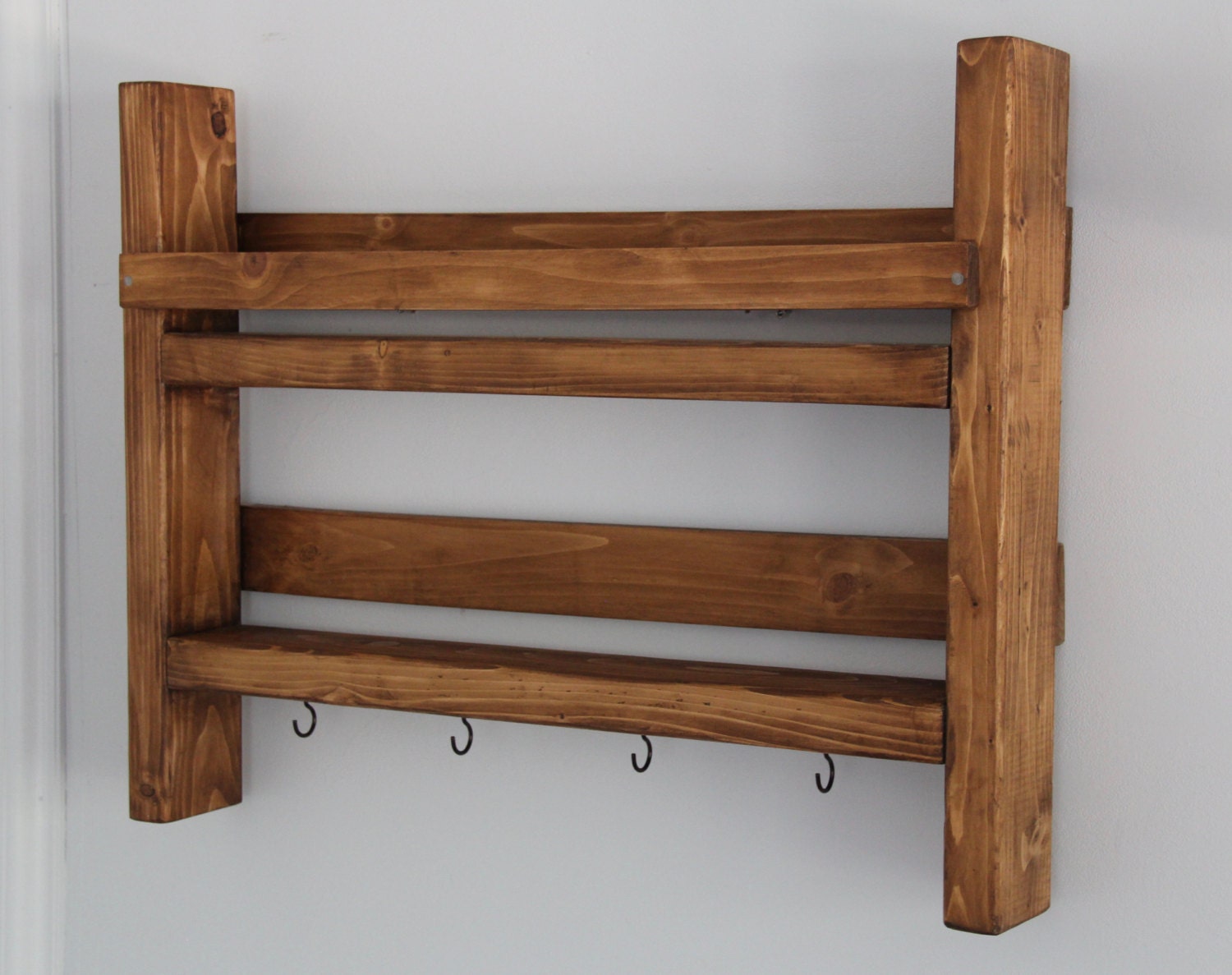 Coffee Mug Rack With Storage // Kitchen Storage - Etsy