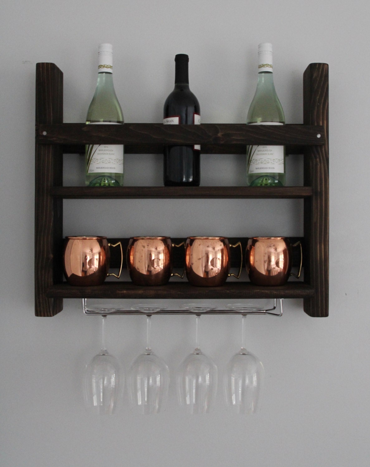 Wine Glass Rack With Storage - Etsy