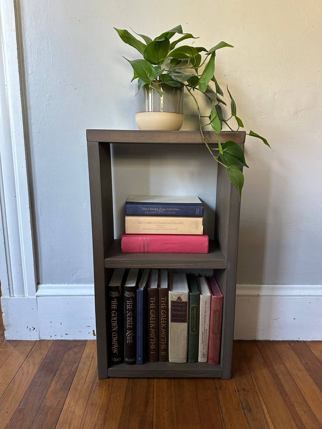 Narrow Bookcase // Narrow Bookshelf // Wooden Bookcase // Small ...