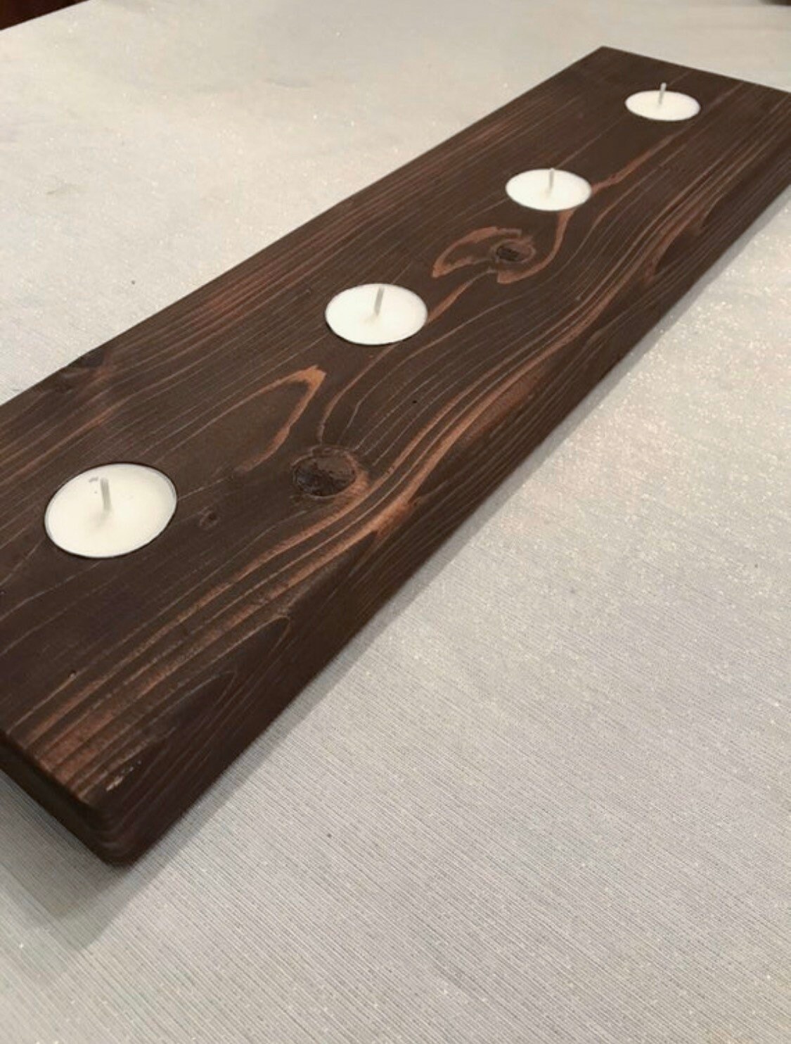 Tea Light Centerpiece // Rustic Centerpiece // Tealight Decor - Etsy