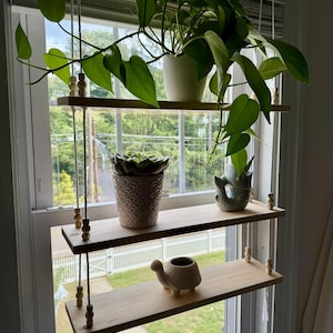 Window Plant Shelf // Hanging Plant Shelf // Indoor Herb Garden ...