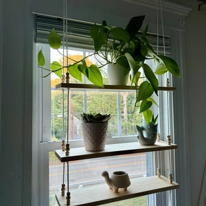 Window Plant Shelf // Hanging Plant Shelf // Indoor Herb Garden ...