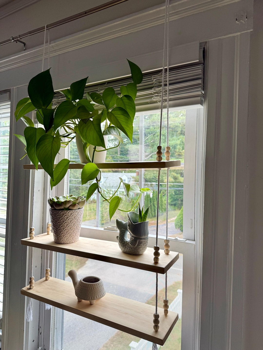 Window Plant Shelf // Hanging Plant Shelf // Indoor Herb Garden ...