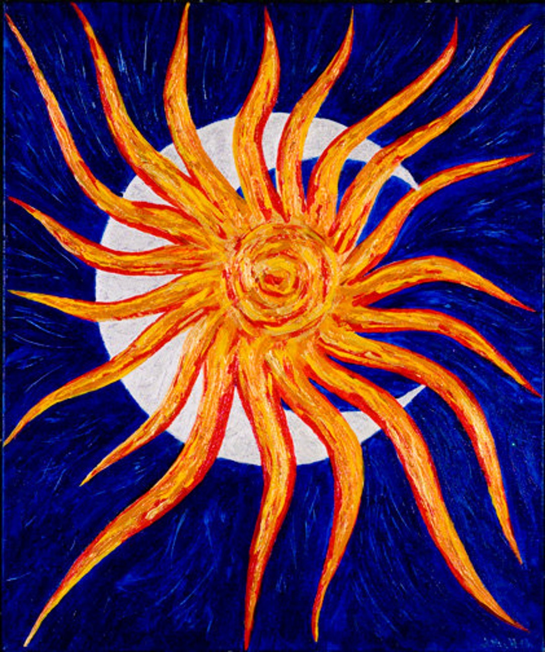 Vibrant Shimmering Sun and Moon Original Acrylic Painting - Etsy