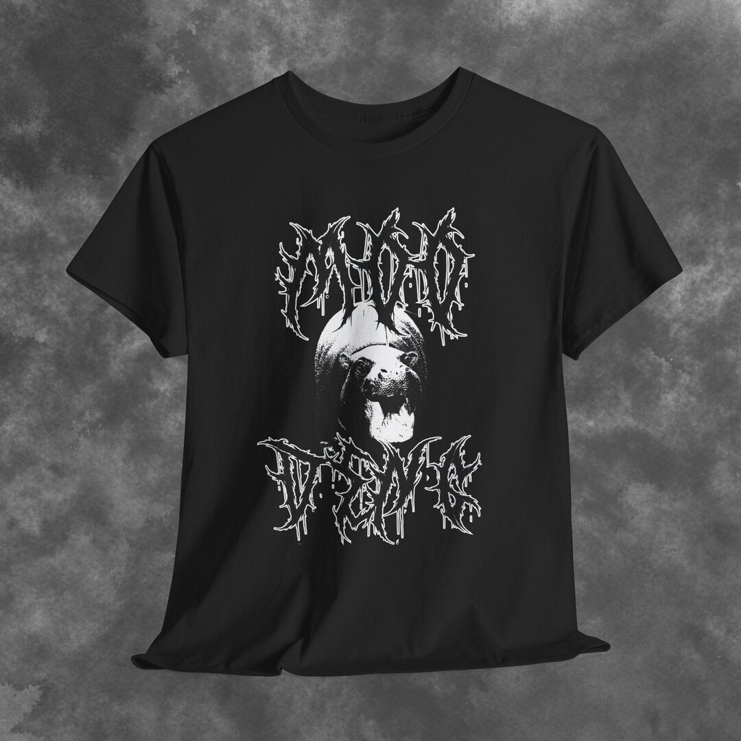 The Unholy Hippo Moo Deng Gothic Unisex Heavy Cotton Tee - Etsy