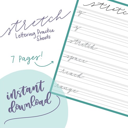 Printable Lettering Worksheet for Adult Practice Neat | Etsy