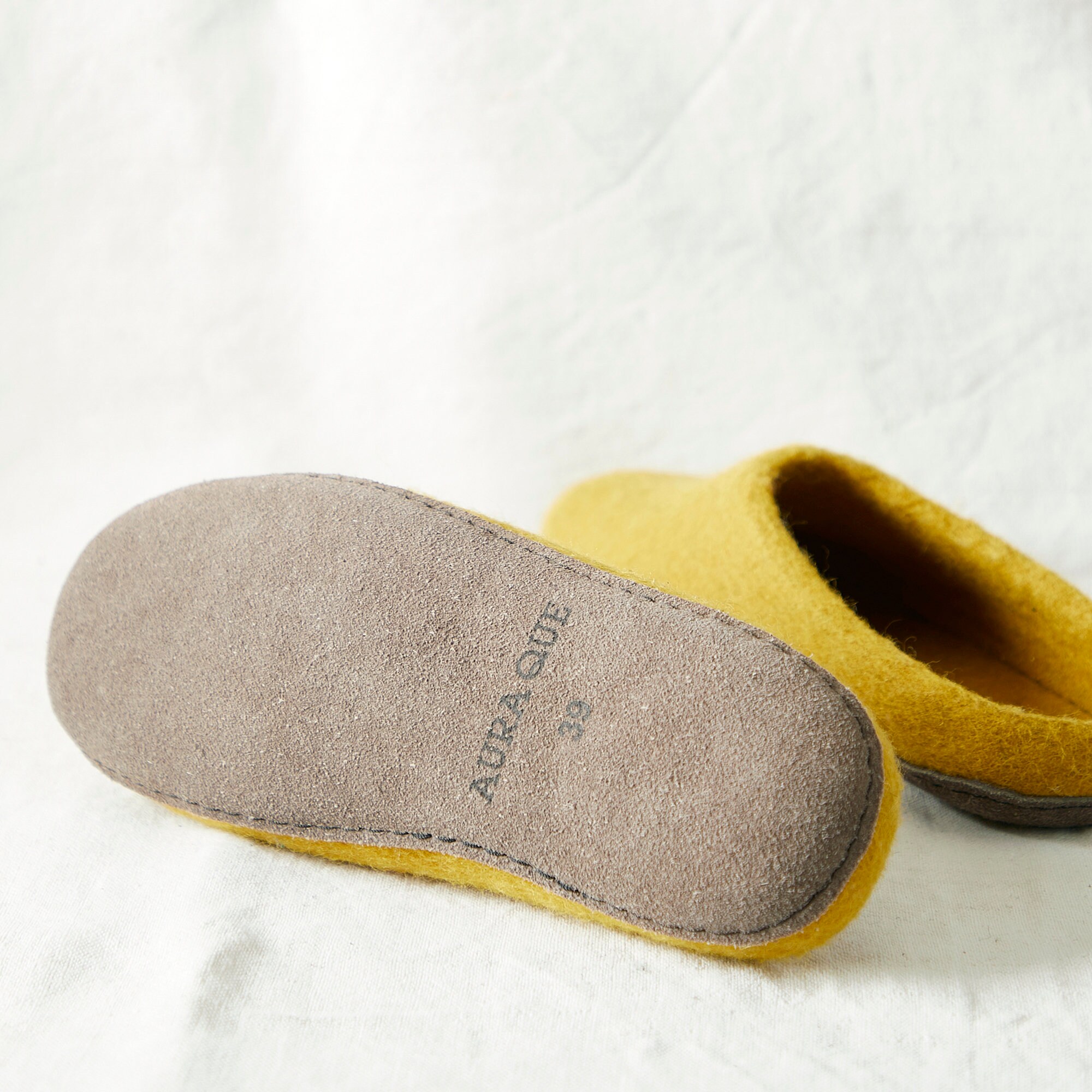 Fair Trade Handmade Eco Felt Mule Slippers Suede Sole - Etsy UK