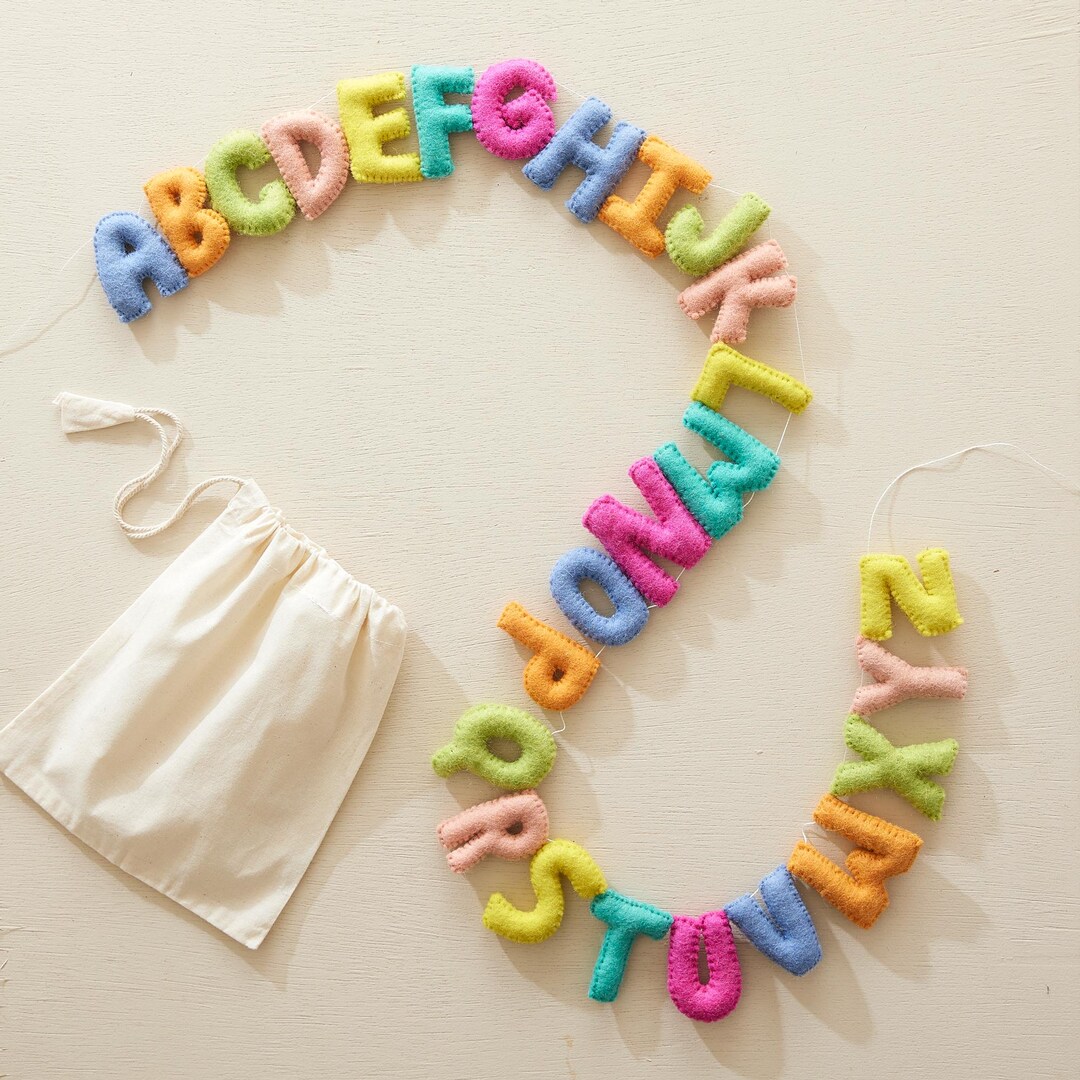 Fair Trade Letter Garland Felt Alphabet ABC Kids 200cm - Etsy