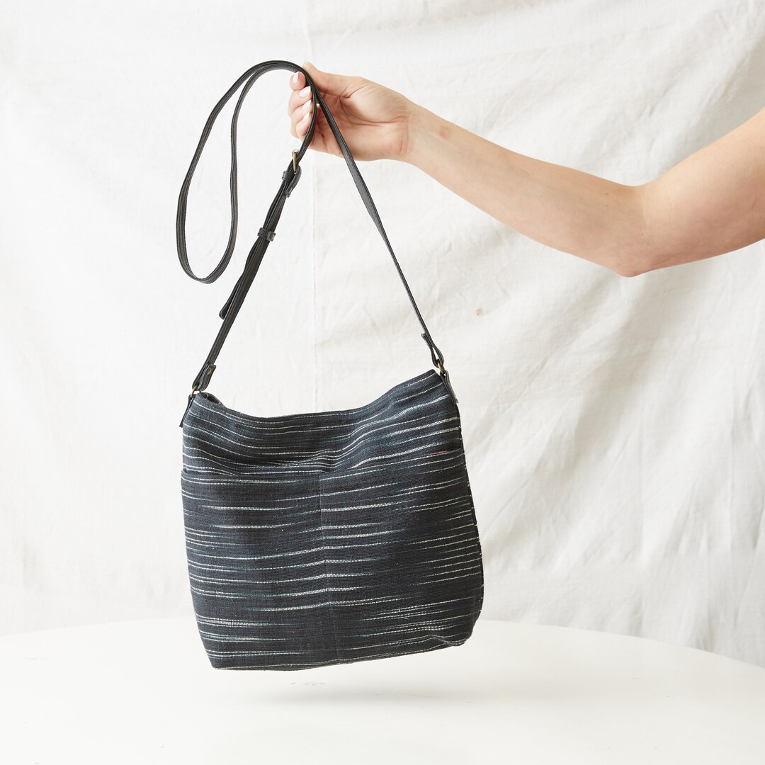 Fair Trade Woven Cotton Leather Cross Body Bag Purse - Etsy