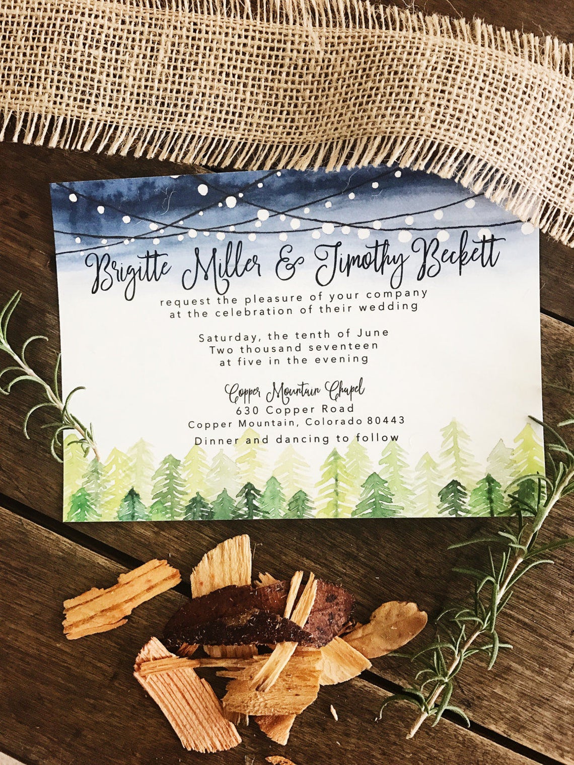 Woodsy Wedding Invitations Woodsy Invitation Wedding | Etsy