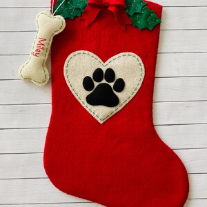 Pet Christmas Stocking Pattern PDF, Dog Cat Paw Print Stocking Digital ...