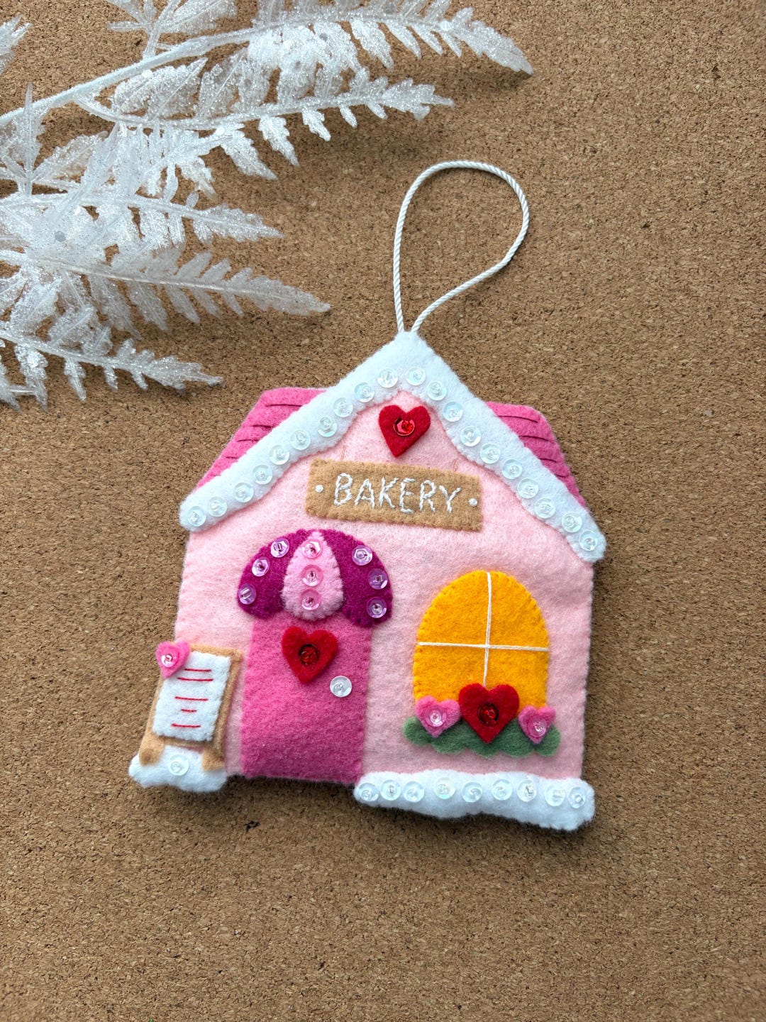 Felt Ornament PDF Pattern - February Bakery, Valentine's Day Village ...
